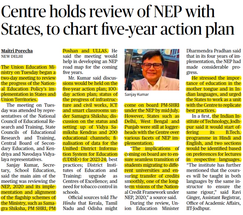 Centre holds review of NEP with States, to chart five-year action plan