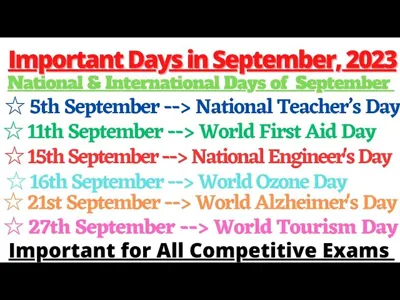 Important Days in September 2024: A Comprehensive Guide