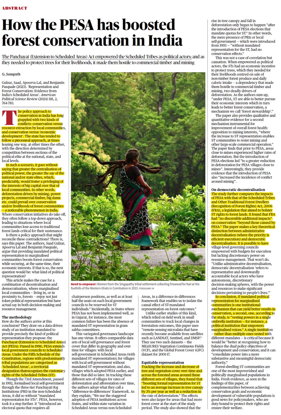 How the PESA has boosted forest conservation in India