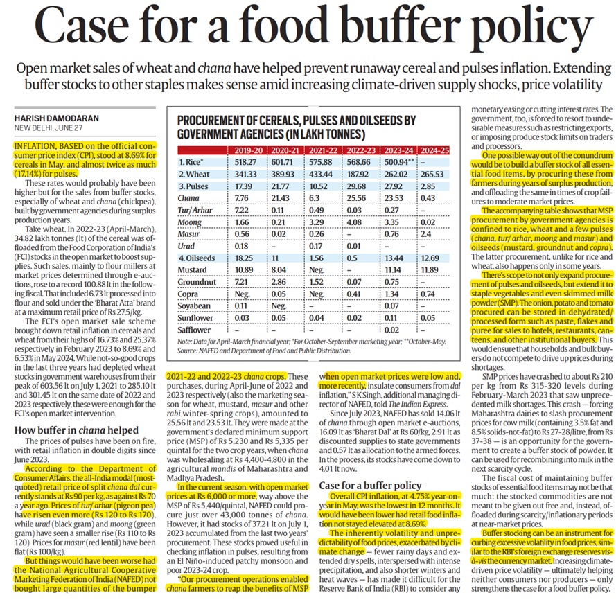 Why govt must create a buffer stock of all main food items