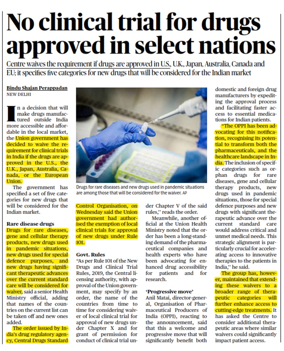 No clinical trial for drugs approved in select nations